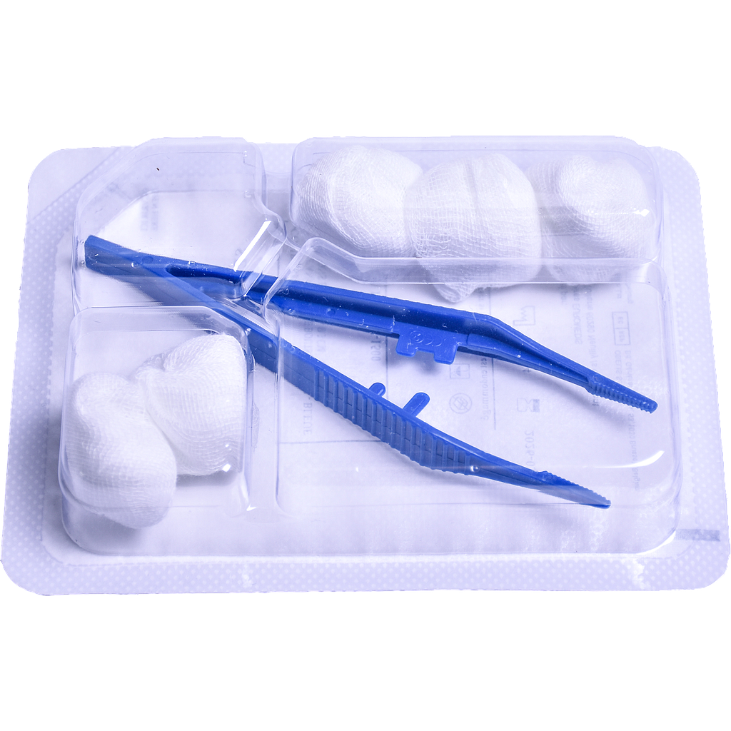 Set de soins ST - 5 tampons de gaze, 1 pince /1 Unité | Sodimed